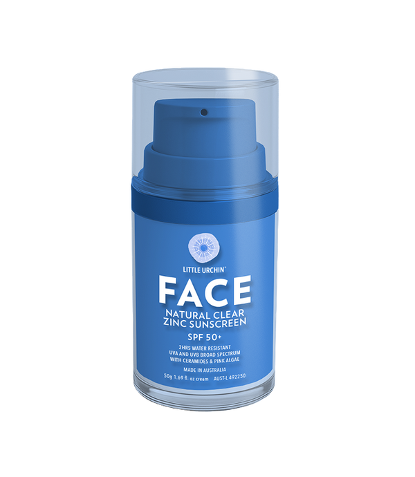 NATURAL FACE CLEAR ZINC SUNSCREEN SPF 50+, 50G - LITTLE URCHIN